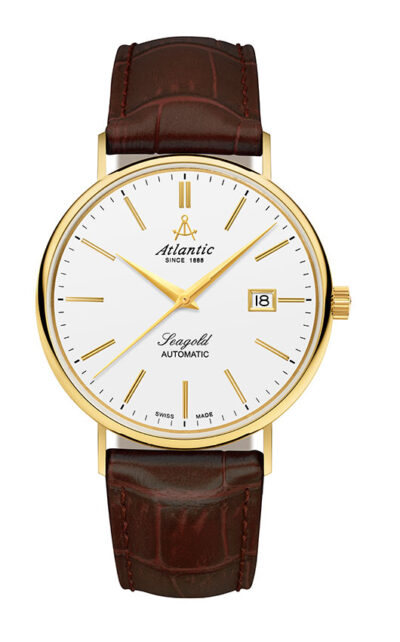 Seagold Solid Gold Automatic Watch | White Dial 40mm – Atlantic Watches