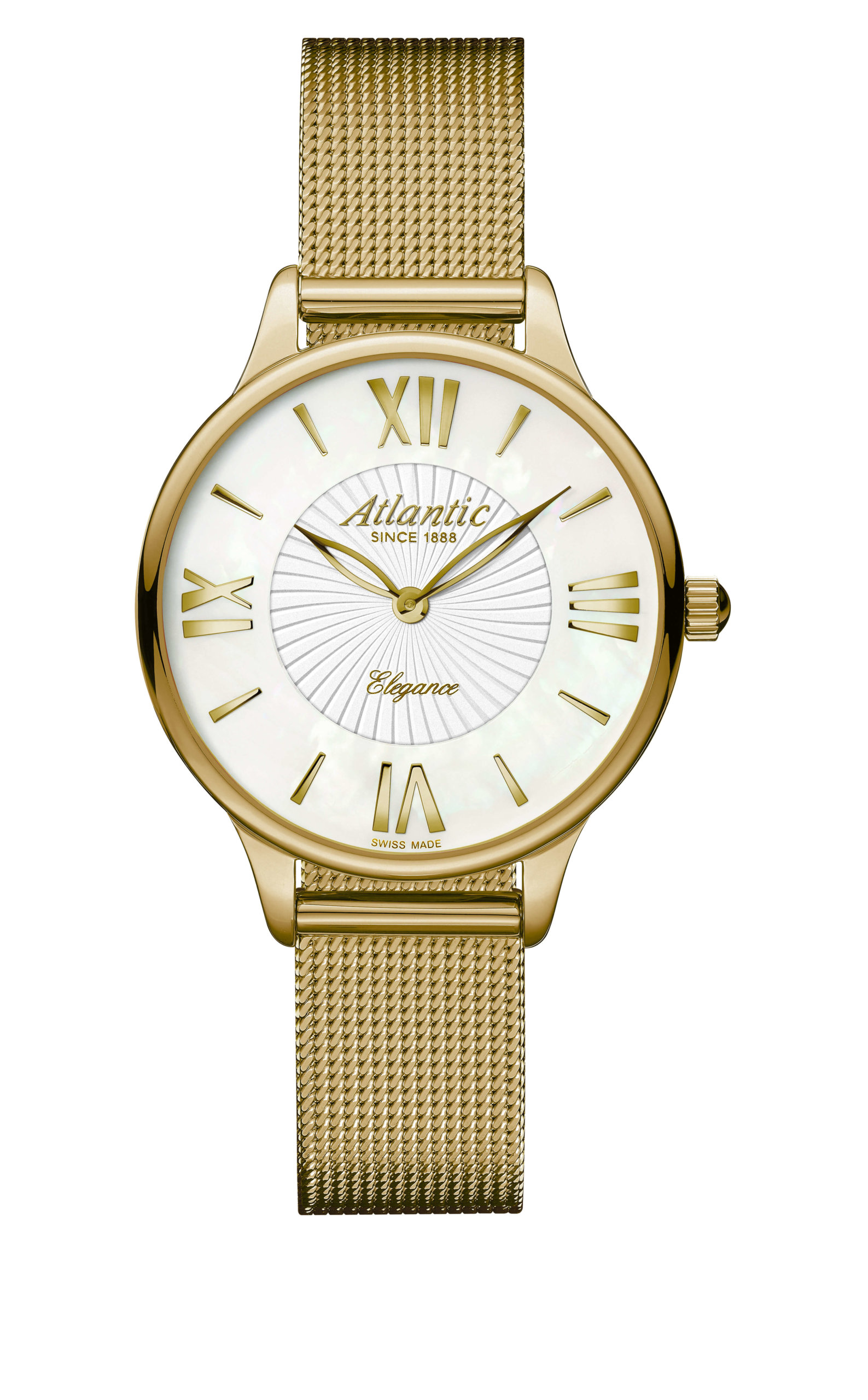 Elegance Roman Perlmutt Gelb-Gold PVD | 7843 - Atlantic Watches