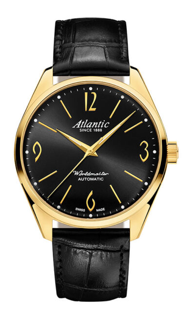 Worldmaster Art Deco Automatic | PVD/Leather Black – Atlantic Watches