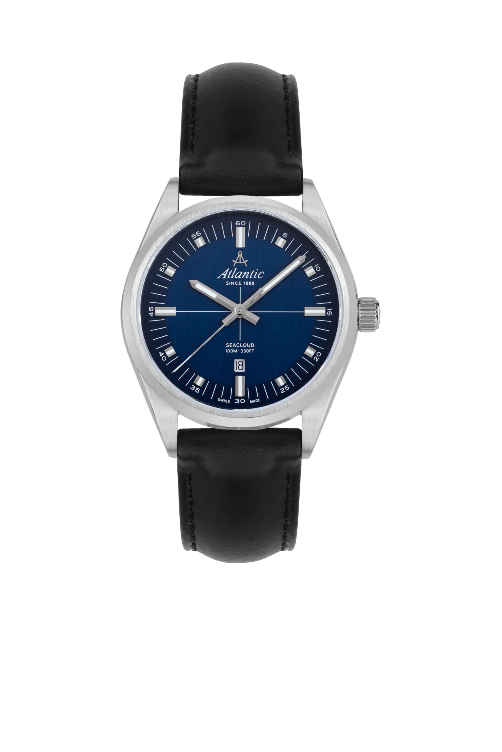 Seacloud | Blue Dial on Leather Strap – Atlantic Watches