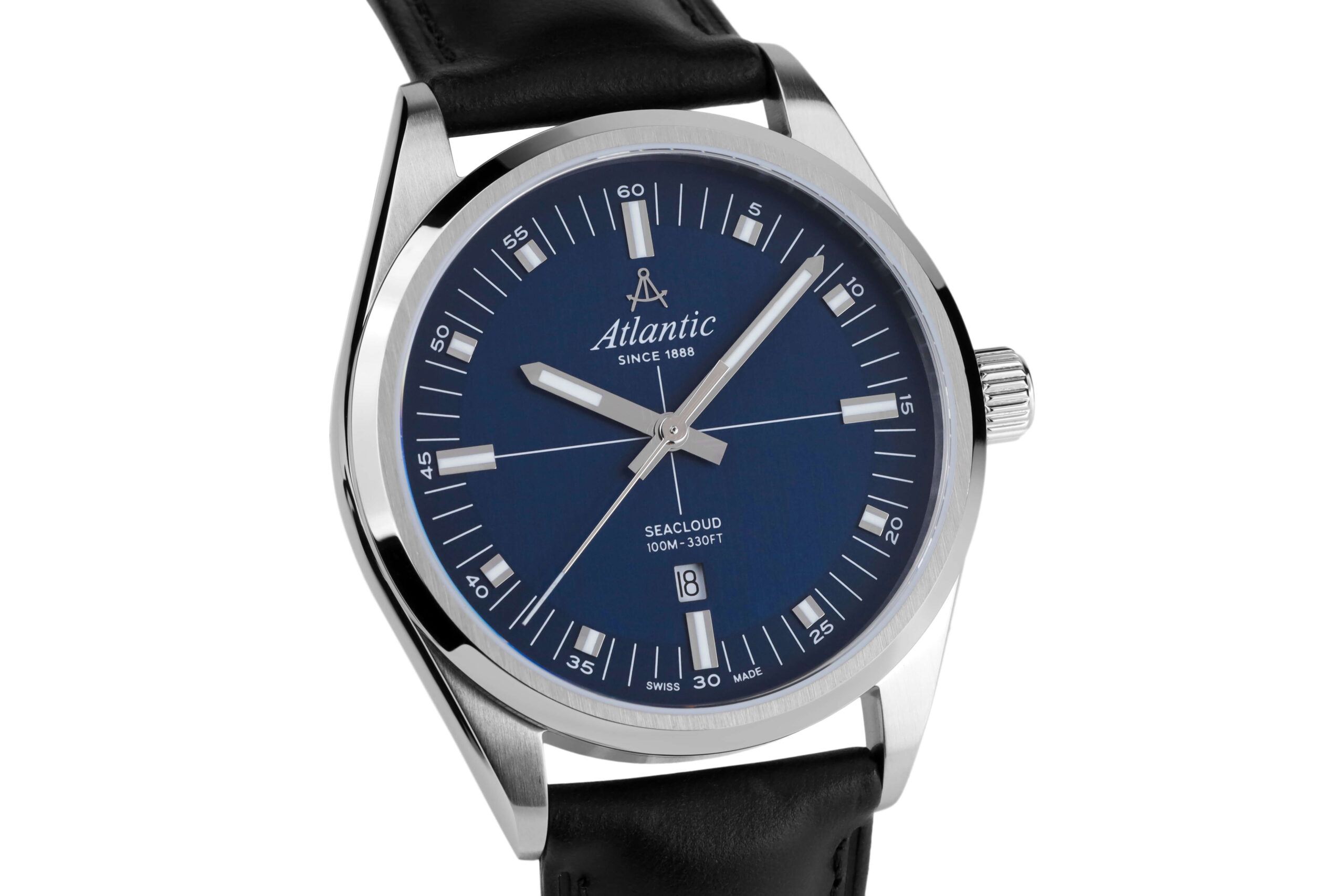 Seacloud | Blue Dial on Leather Strap – Atlantic Watches