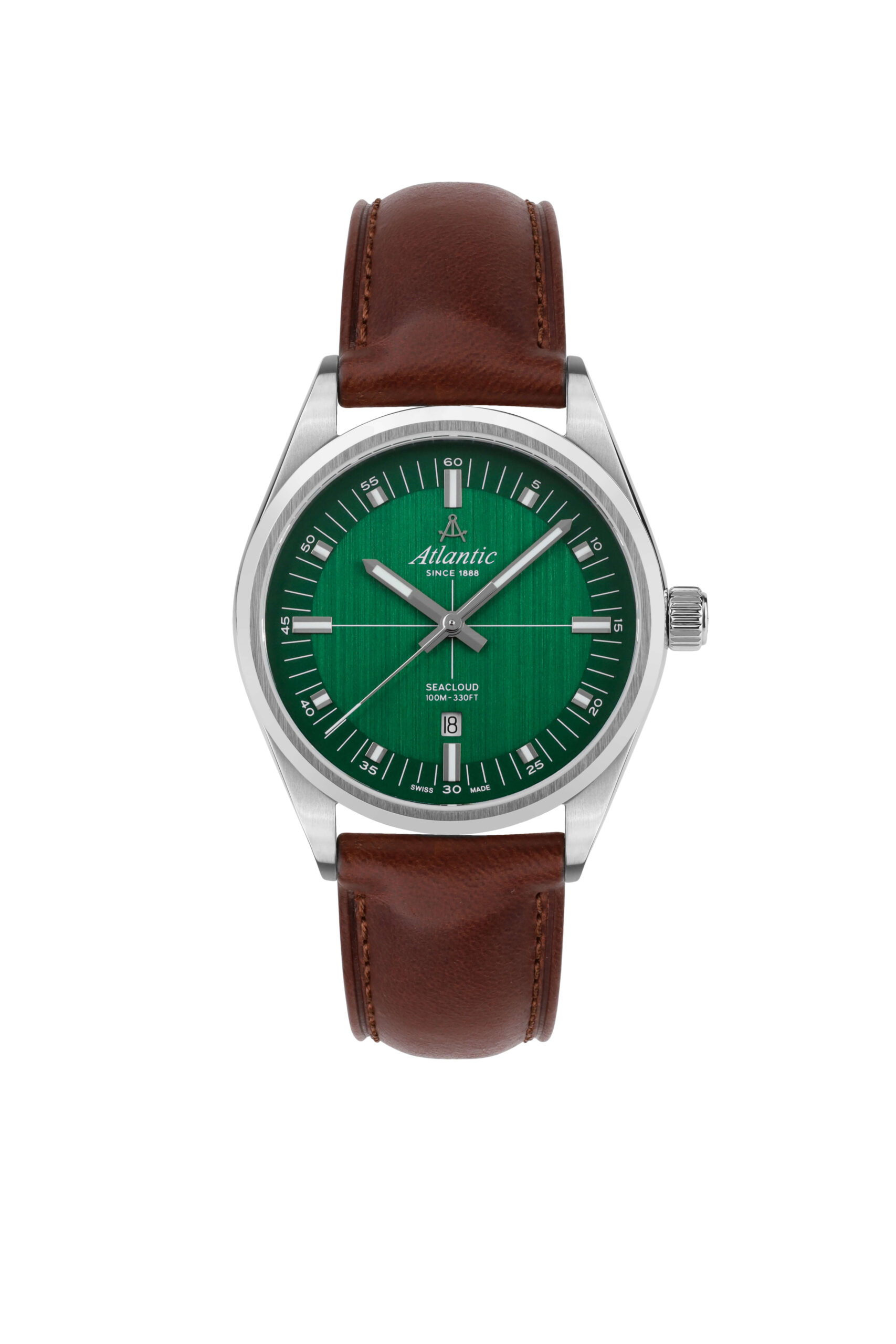 Seacloud | Green Dial on Leather Strap – Atlantic Watches